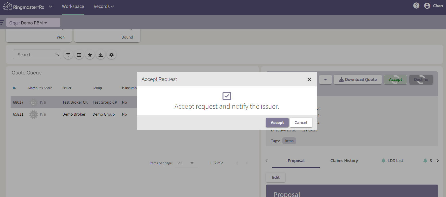 Accepting/Declining an RFP – Ringmaster Technologies