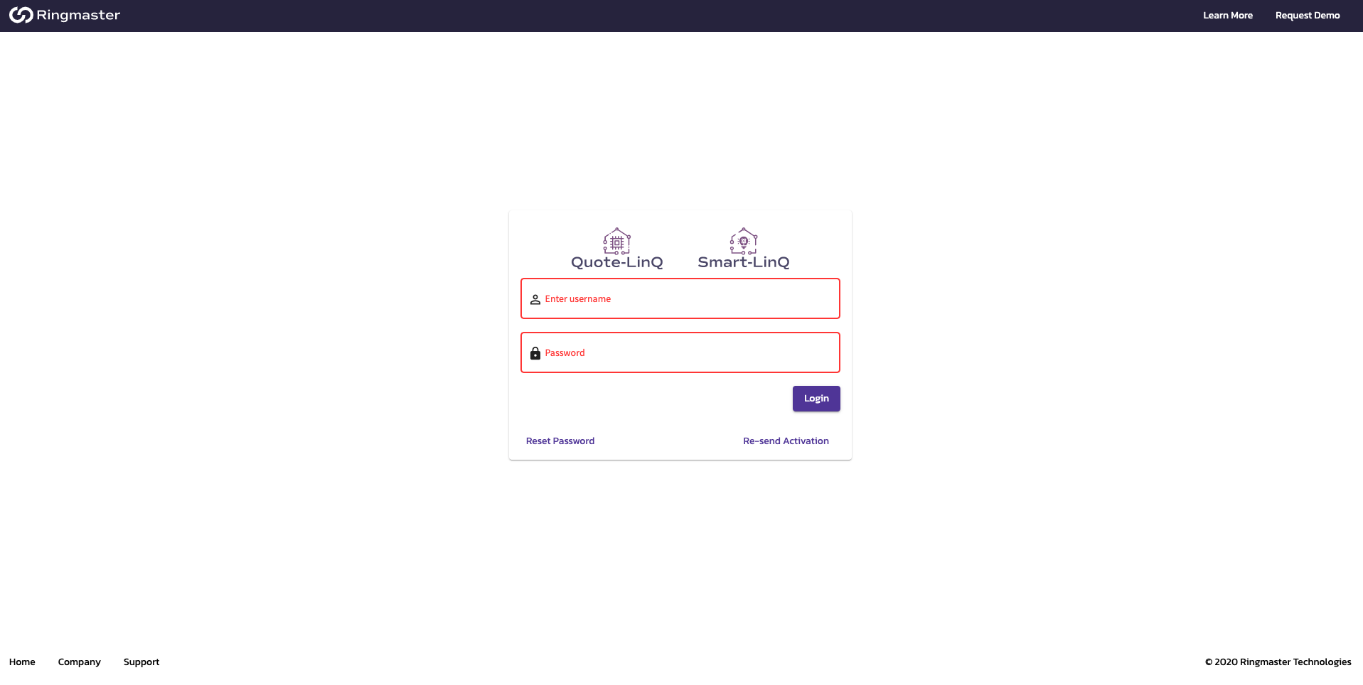 Password Reset – Ringmaster Technologies