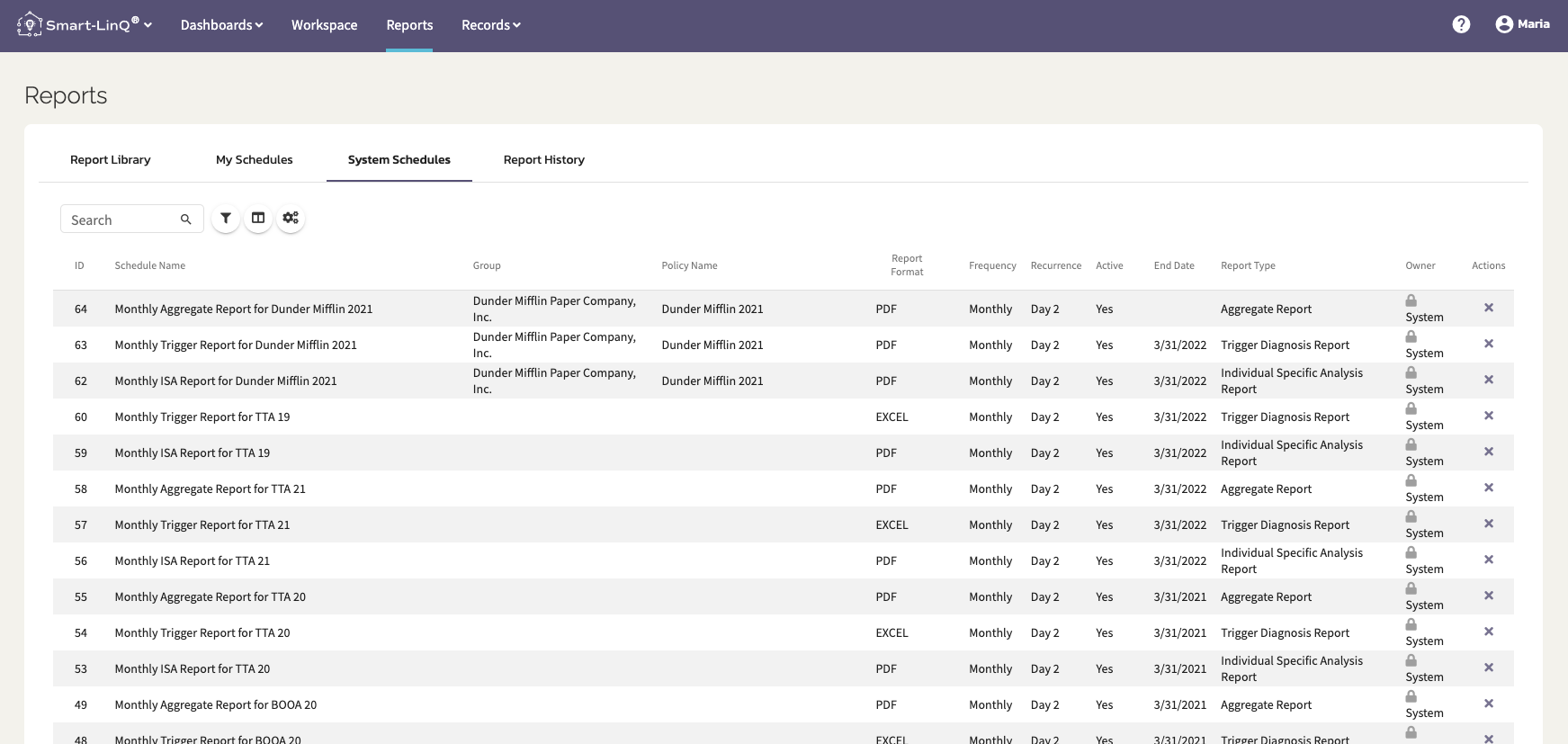 Smart-LinQ Report System Schedules – Ringmaster Technologies