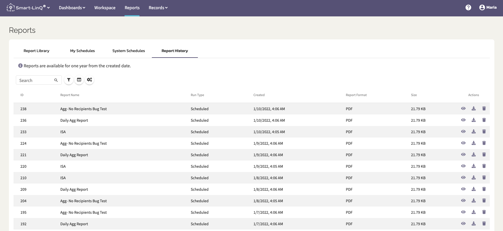 Smart-LinQ Report History – Ringmaster Technologies